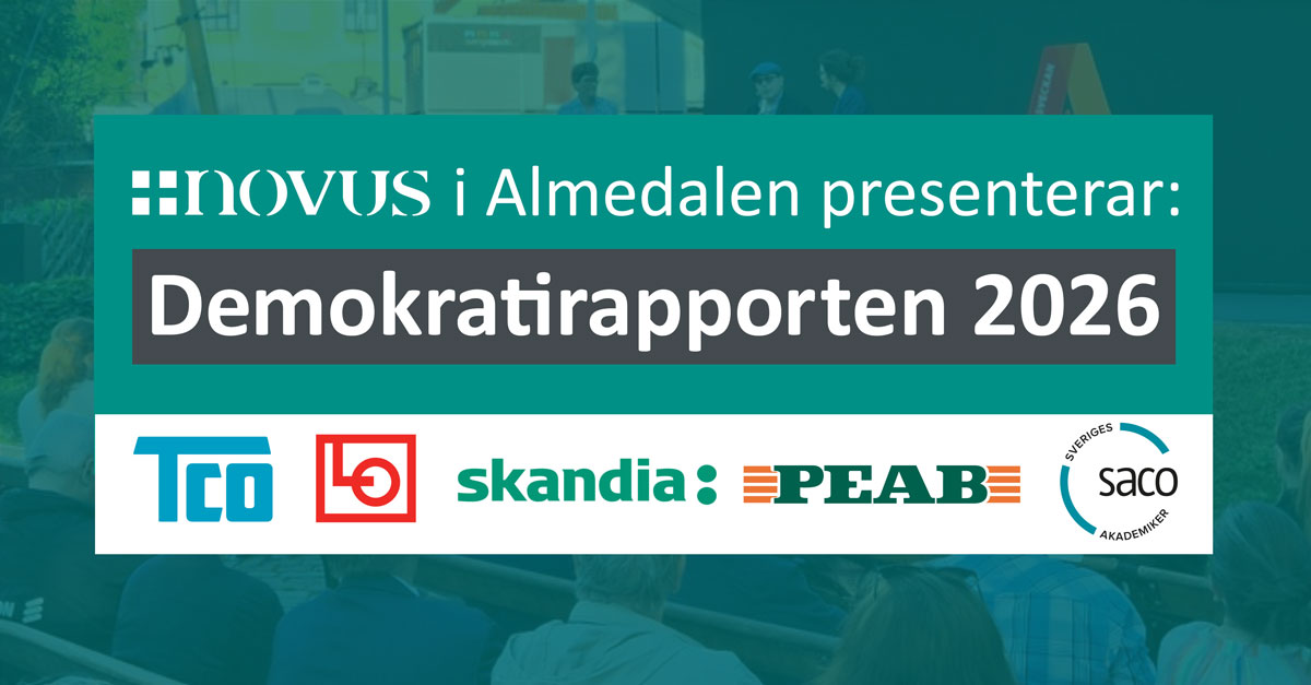 Demokratirapporten 2026 i Almedalen - Novus